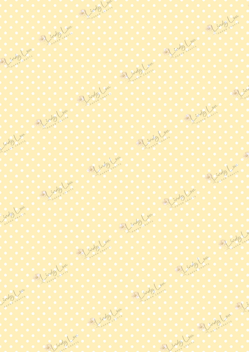 A4 Single Sheet - Summer Florals - Buttercup Polka – Lindy Lou Paper Crafts