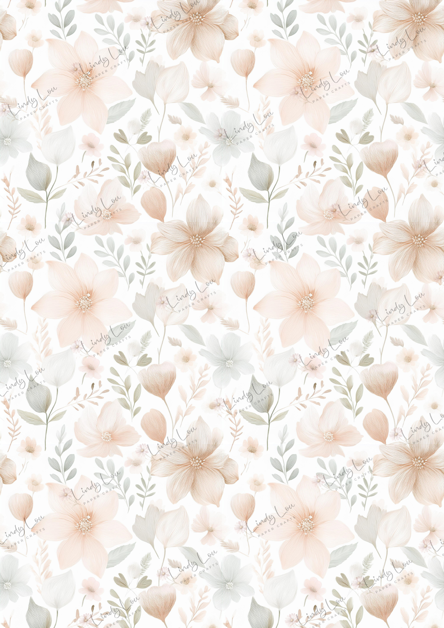 A4 Single Sheet - Tiny Dancer - Floral Bloom Patterned Paper – Lindy ...