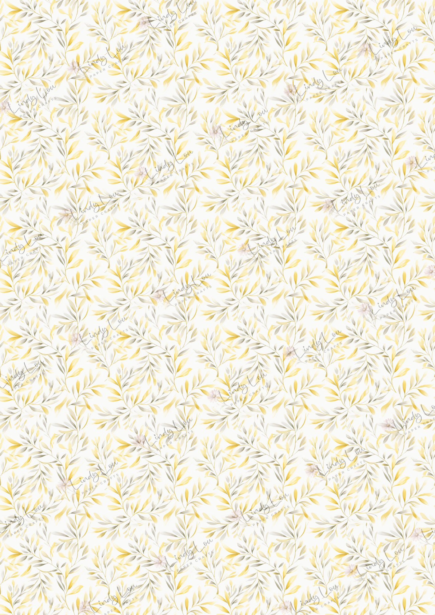 A4 Single Sheet - Buttercream Blooms - Golden Buttercream Leaves ...