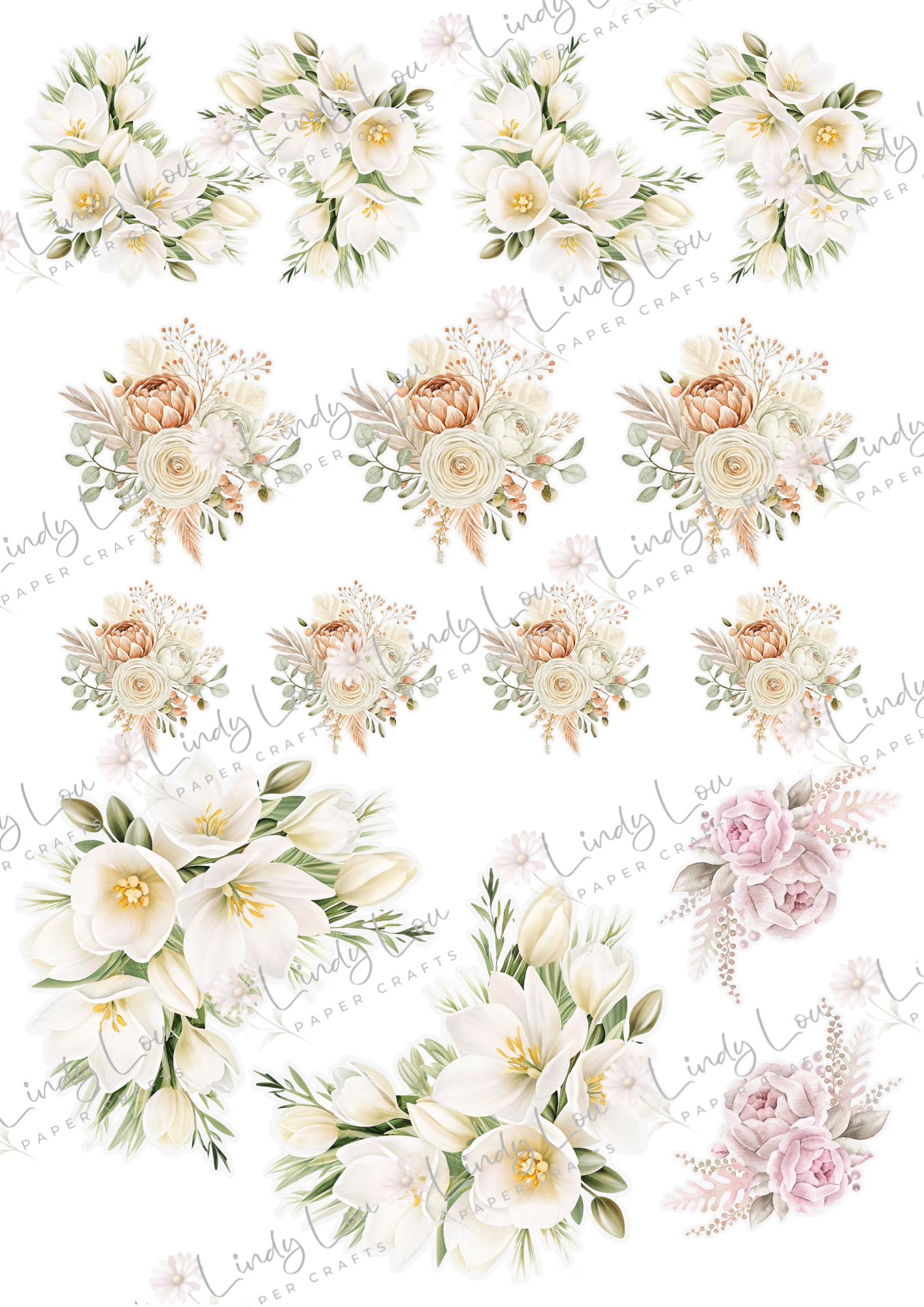 A4 Fussy Cut Sheets - Tied With A Kiss - Floral Delights – Lindy Lou ...